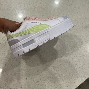 Puma | Shoes | New Puma Mayze Leather Pop Sneaker White Us9 | Poshmark